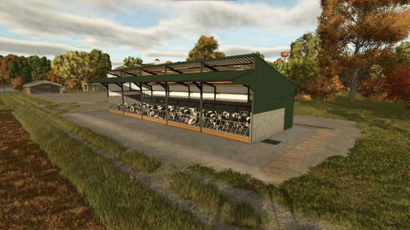 Five Bay Cow Shed - FS25 Mod | Mod for Farming Simulator 25 | LS Portal